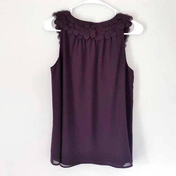 LOFT | Tops | Loft Ann Taylor Purple Deep Plum Petal Neck Top | Poshmark